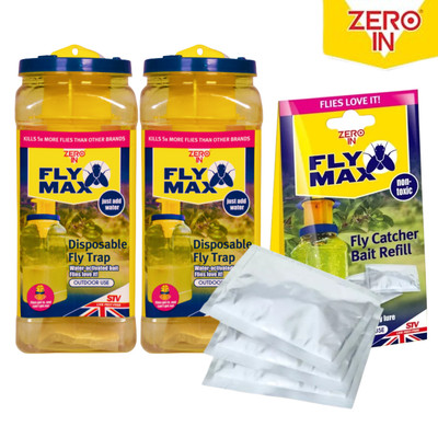STV Fly Catcher Trap Twin Pack With Bait Zero In Potent Rescue Fly Trap ...