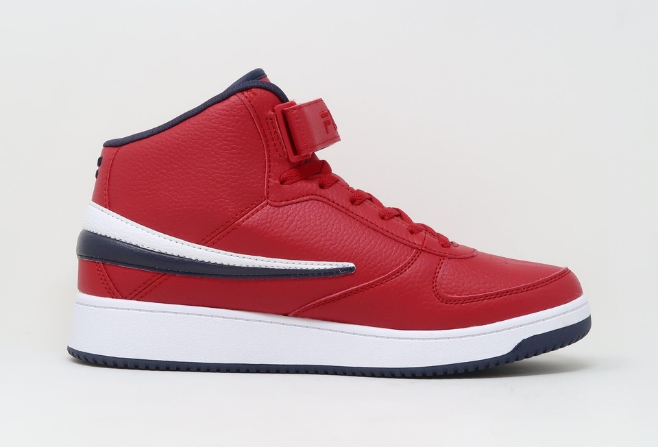 FILA Men Shoes A-High Synthetic Leather Red White High Top Sneakers | eBay