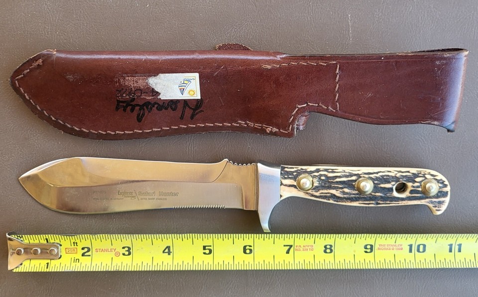 Explorer Safari Hunter Fixed Blade Knife and Sheath | eBay