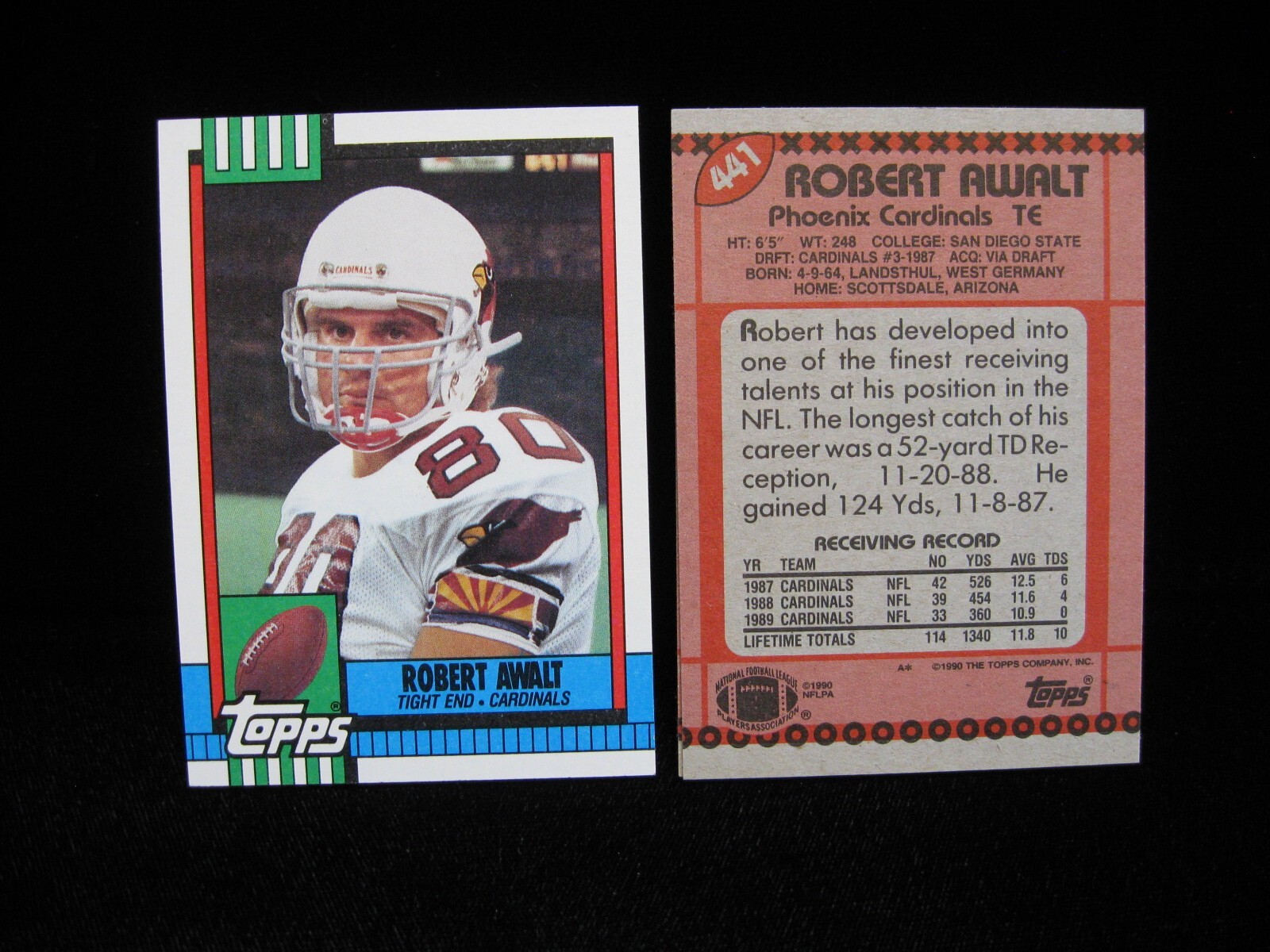 1990 Robert Awalt Phoenix Cardinals Topps #441 | eBay