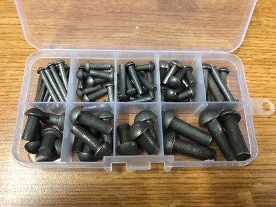 60 + Piece 1/8", 5/32", 3/16", 1/4", 5/16" Solid Rivet Assortment ...