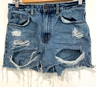 O'Neill Denim Jean Shorts Ripped Distressed Blue Cut Off W27"xL2.5 ...