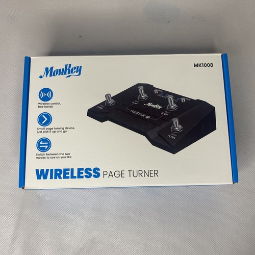 MouKey Wireless Page Turner Pedal Black, Rechargeable Model MK1008 ...
