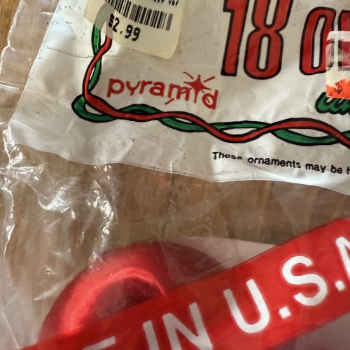 LOT (2) VTG 18 Pyramid Unbreakable Ornaments Christmas Tree Satin Sheen ...