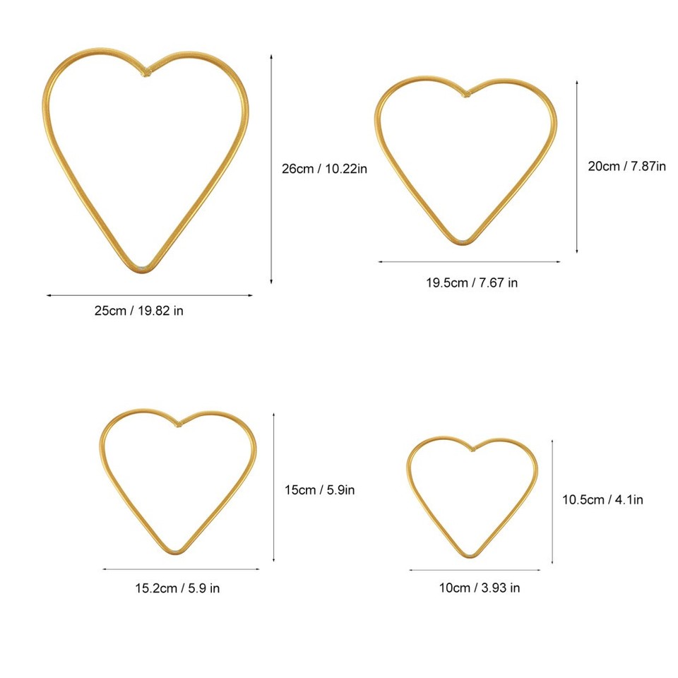 12pcs Heart-shaped Iron Ring Decorative Iron Loop Chic Dream Catcher ...