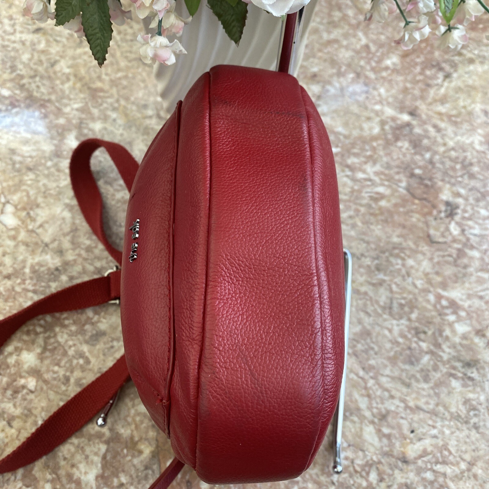 The Sak Reseda Red Leather Cross-Body Bag Purse EUC, $138 | eBay