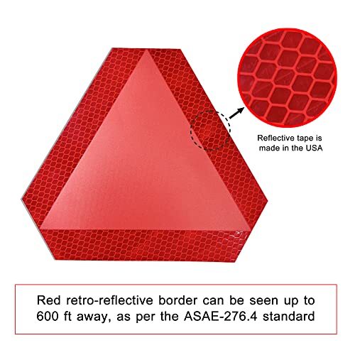 Slow Moving Vehicle Sign 4 Pack 7" x 8" Diamond Grade Reflective Slow ...