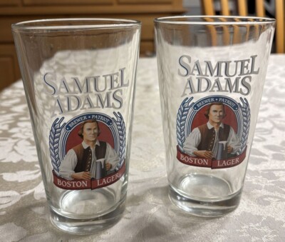 Set of 2 Samuel Adams Boston Lager Logo Clear Pint Glass Lot Beer ...