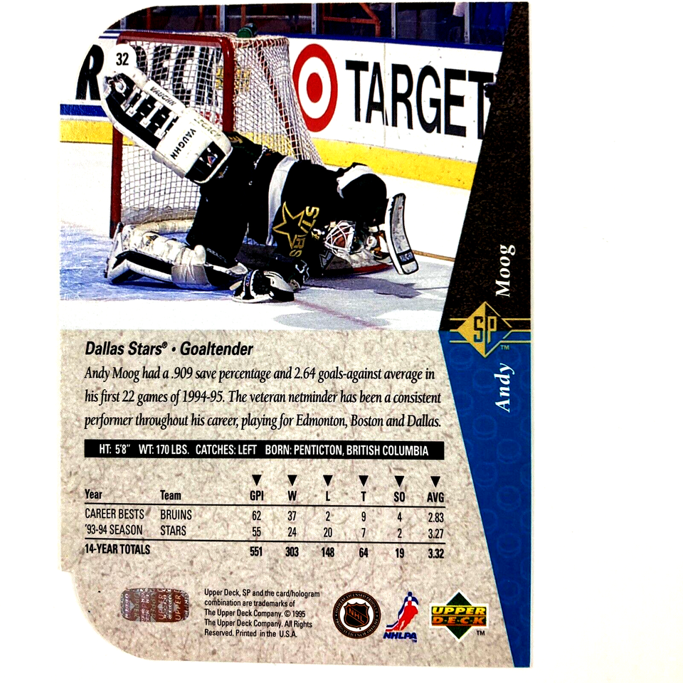 Andy Moog 1994-95 SP Die-Cut Parallel #32 NHL Dallas Stars | eBay