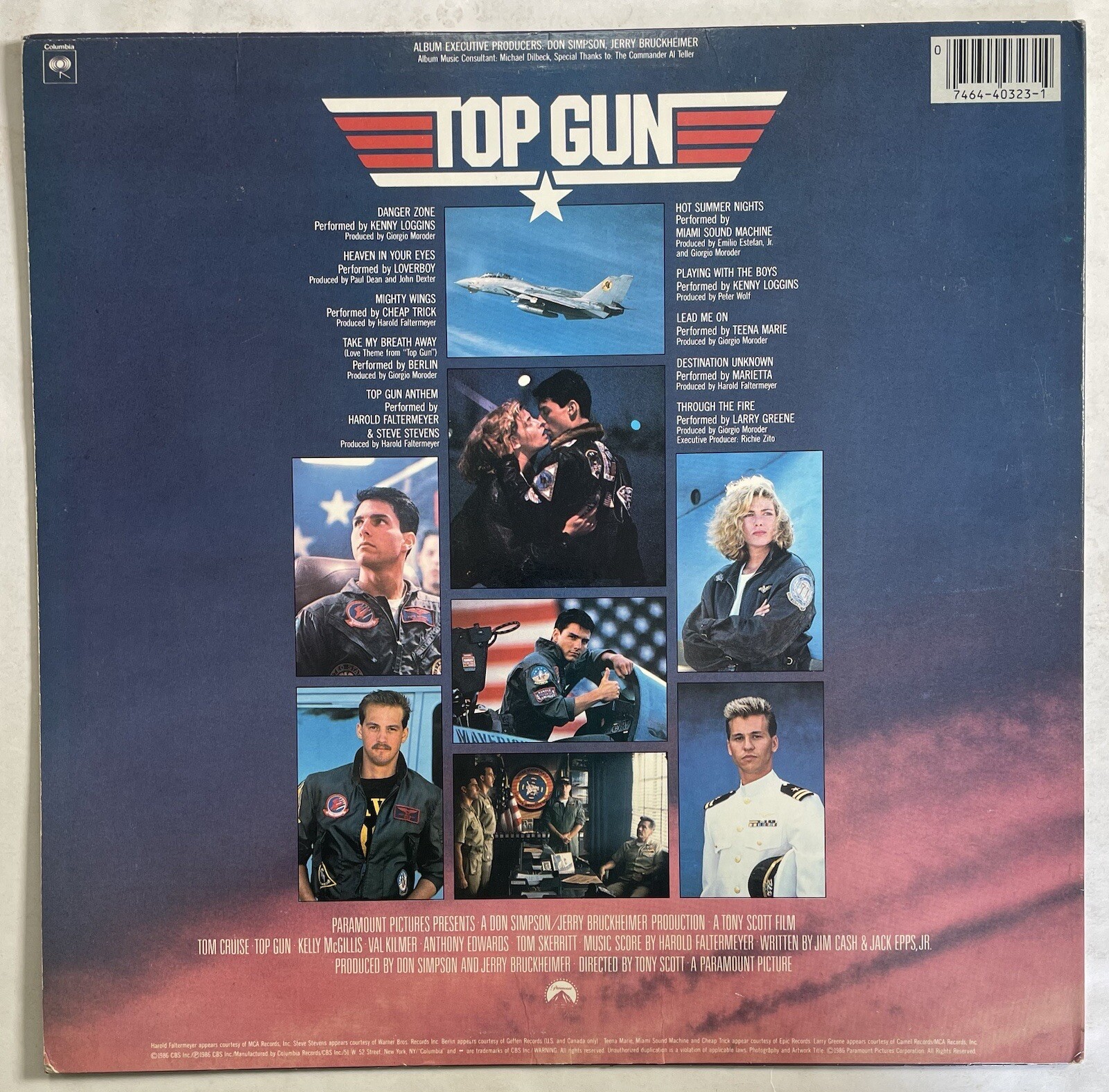 Top Gun Original Motion Picture Soundtrack LP 1986 | eBay