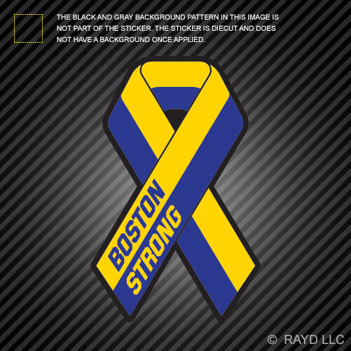 Boston Strong Ribbon Sticker Die Cut Vinyl mass marathon remember run ...
