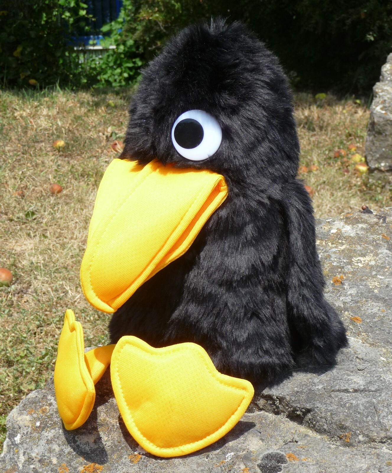 Plüsch Handspielpuppe RABE ABRAXAS Länge 42cm "SEHR SCHÖN und FLAUSCHIG ...