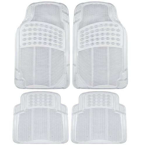 Clear Trimmable Front & Rear All-Weather Rubber Floor Mats Classic ...