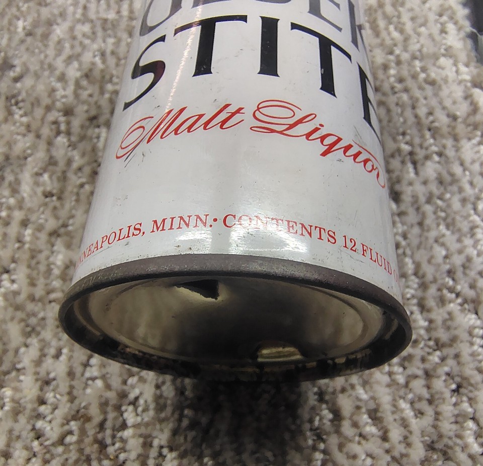 🗽VINTAGE GLUEK STITE MALT LIQUOR. 12 OZ FLAT TOP BEER CAN GREAT ...