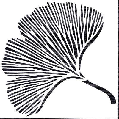 Pochoir feuille de Ginkgo 20x20 réutilisable. Stencil Ginkgo plant ...