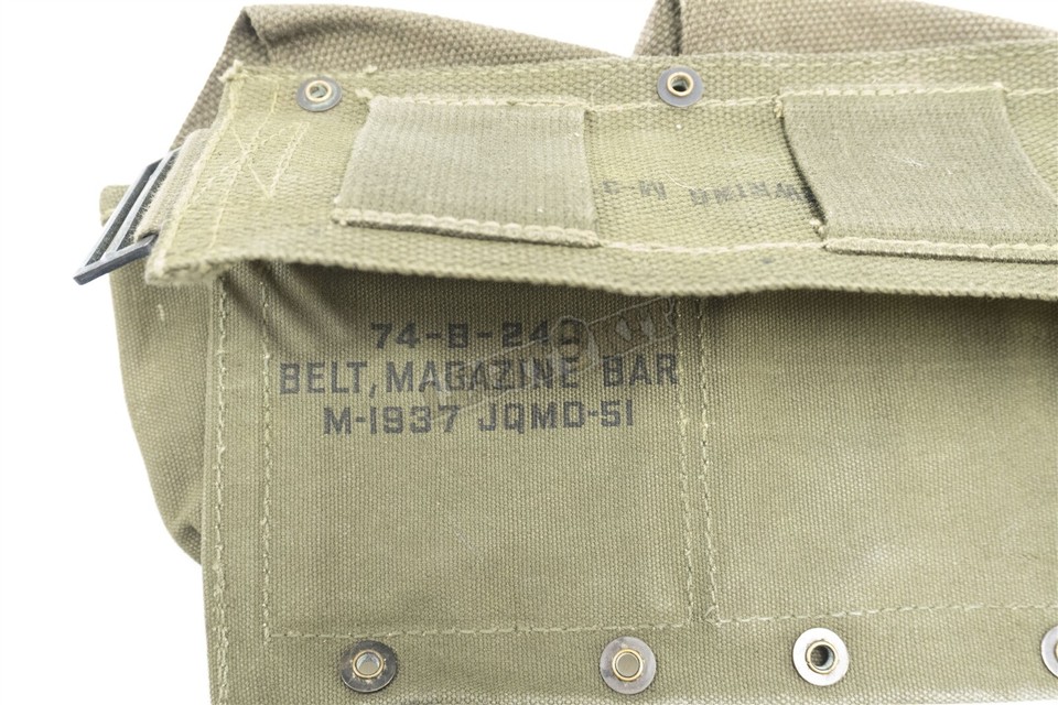 VINTAGE USGI M1937 BAR Rifle Magazine Belt w/ Harness OD Green WWII ...