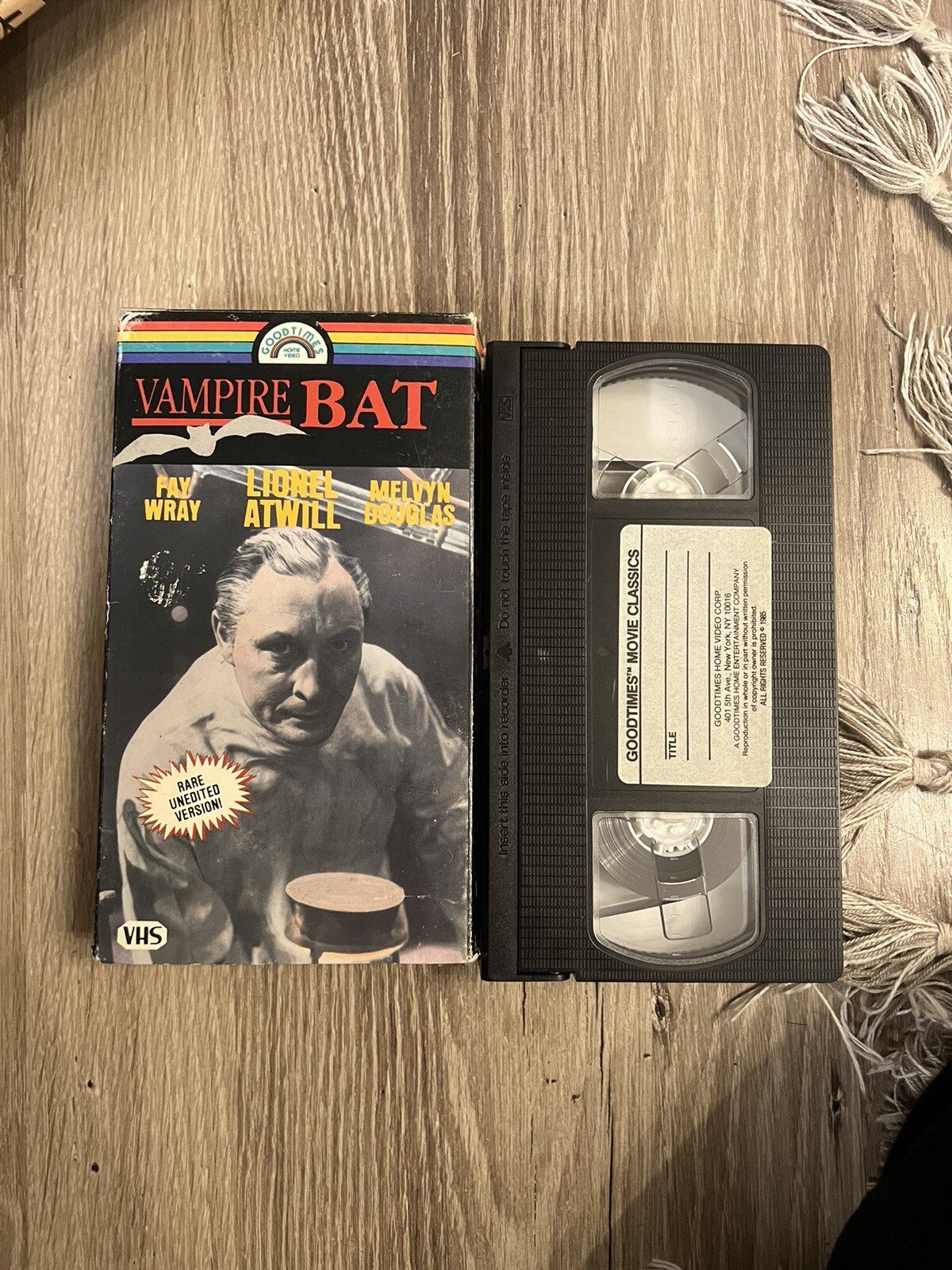 1933 Vampire Bat VHS Tape SEALED OUTSIDE Horror Universal Famous ...
