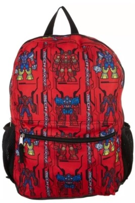 Marvel Avengers Mech Strike Backpack 17" Spider-Man Transformers School ...