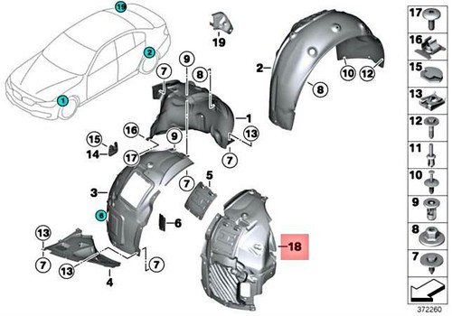 Genuine BMW F32 F33 F36 Cover Wheel Arch Frontsection Front Left ...