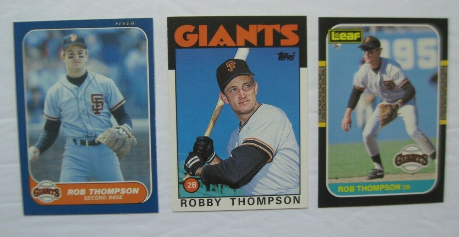 ROBBY THOMPSON ROOKIE CARDS Topps #113T Fleer U-115 Leaf #64 SF Giants ...