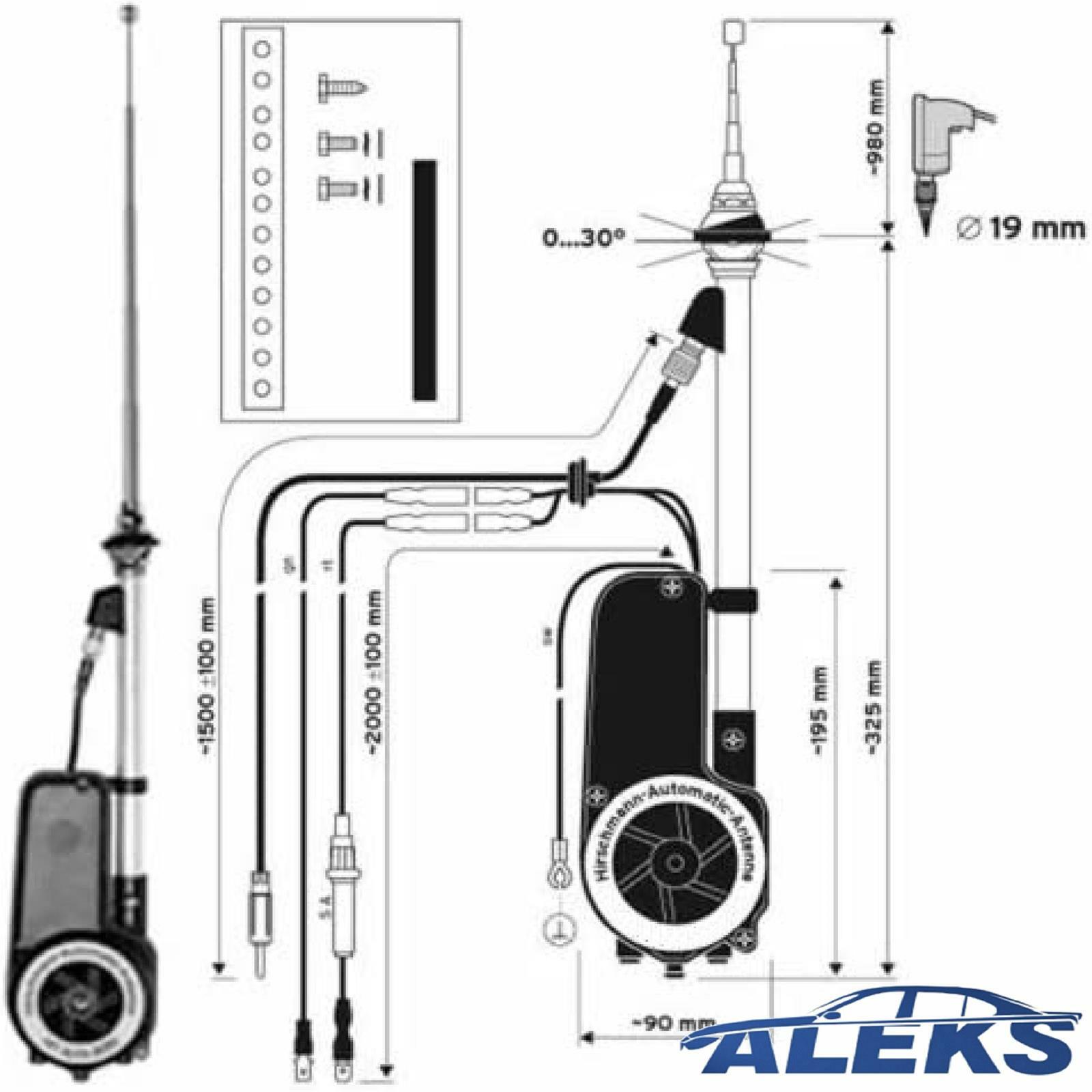 Hirschmann Antenne automatisch für Mercedes VW BMW Ford Toyota Fiat ...