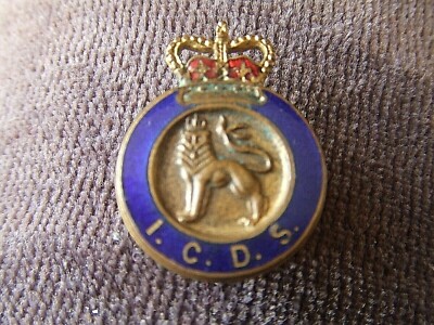 I.C.D.S. Industrial Civil Defence Service Enamel Buttonhole Badge | eBay UK