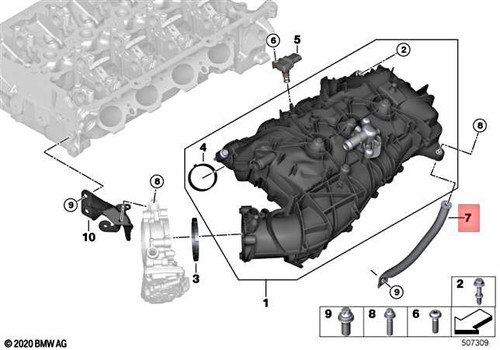 Genuine BMW X3 X5 X6 Z4 G01 G02 G05 G06 G08 Support intake system ...