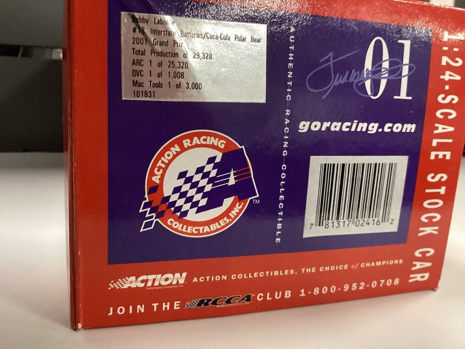 2001 Bobby Labonte #18 Coca Cola Polar Bear 1:24 Scale Limited Edition ...