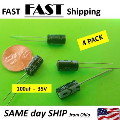 CAPACITOR __ 100uF 35V 6x12mm ___ small 100 micro farad cap | eBay