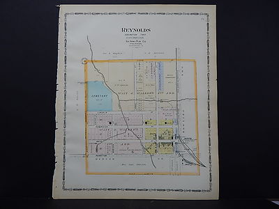 Illinois, Rock Island County, 1905 Map Plat of Reynolds Double-Sided ...