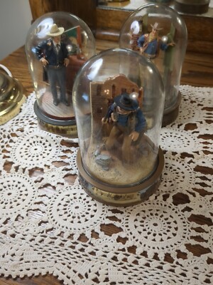 3 Franklin Mint - John Wayne - Hand Painted -Glass Dome - Limited ...