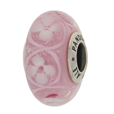 Neu Original PANDORA Pink Feld Von Blumen Charm - Silber Murano Glas ...