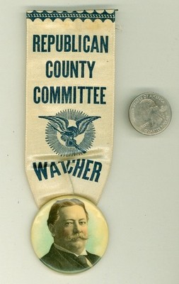1908 William H. Taft Political Pinback Button Badge REPUBLICAN COUNTY ...