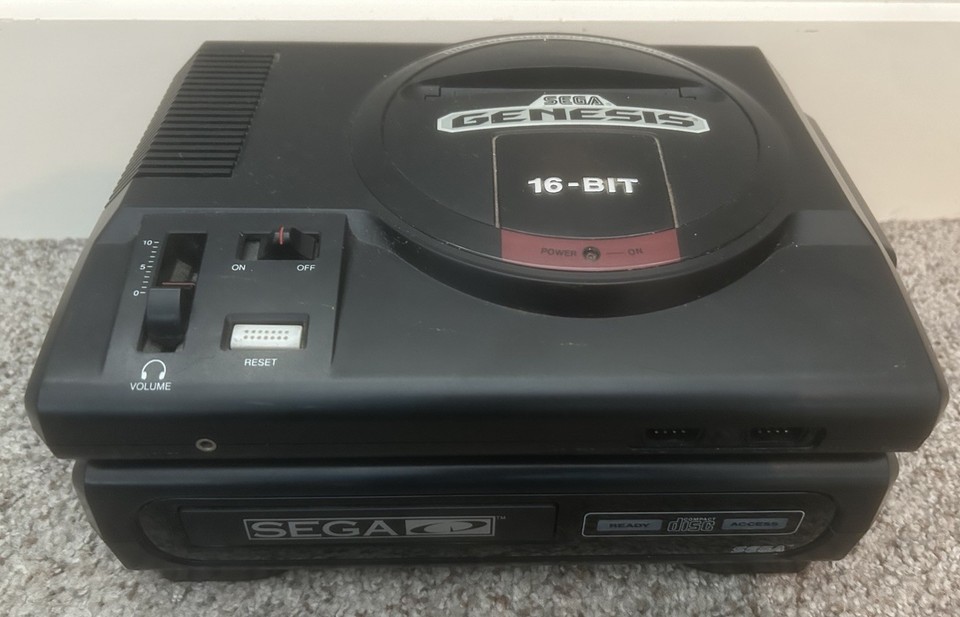 Sega CD Model 1 + Sega Genesis Console + All Cables + Echo Game 1690 AS ...