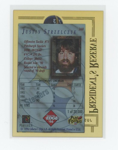 1996 Collector's Edge President's Reserve - #360 Justin Strzelczyk ...