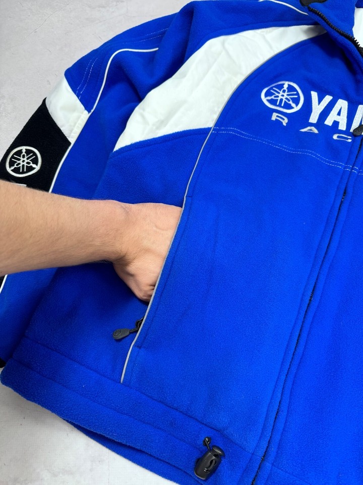 Yamaha Racing Fleece Jacket & Nylon Lining Motorcycle Blue size Large ...