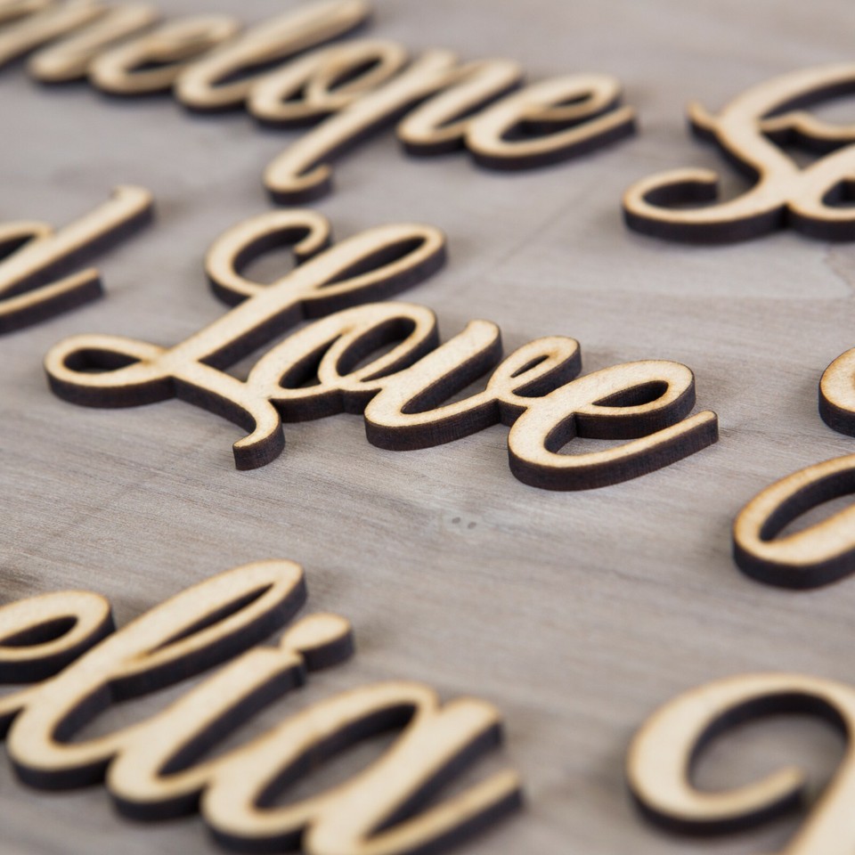Personalised Script Child's Names & Words Wedding Wooden Names MDF Art ...