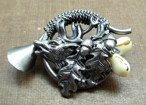 1960 70s Bugling Elk Hunting Horn Tooth German Bavaria Oktoberfest ...