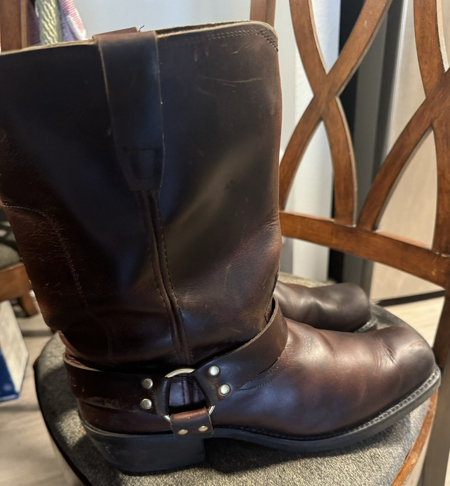 DURANGO CROSSROADS BROWN LEATHER HARNESS MOTORCYCLE BOOTS DB514 MEN'S ...