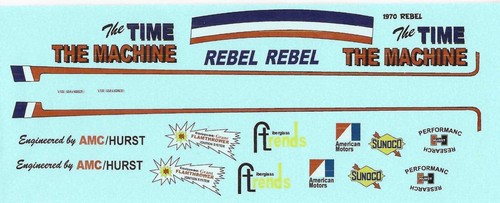 Yesteryear Street AMC Rebel Machine 1/25 waterslide decal | eBay