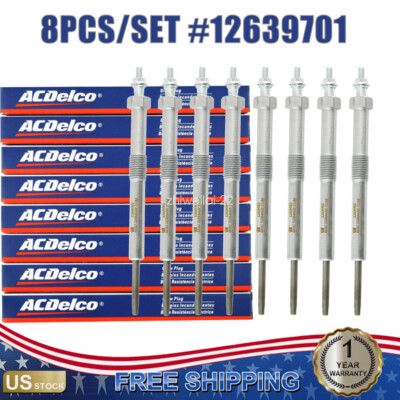 OEM Set of 8x Glow Plugs 12639701 Fit 06-16 LMM LML LBZ Silverado ...