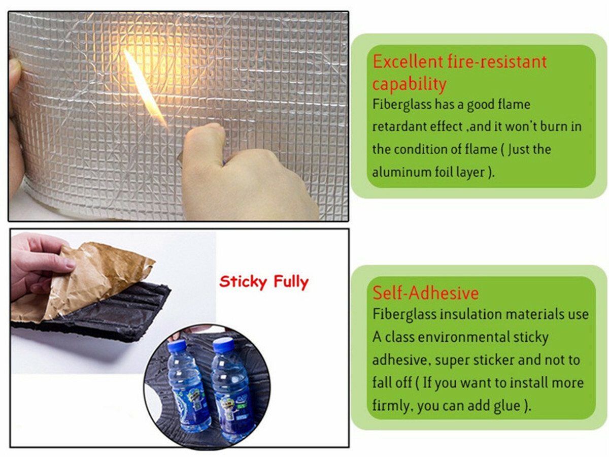 1*1.4m Car Engine Hood Noise Insulation Pad Heat Shield Sheet DIY Mat ...