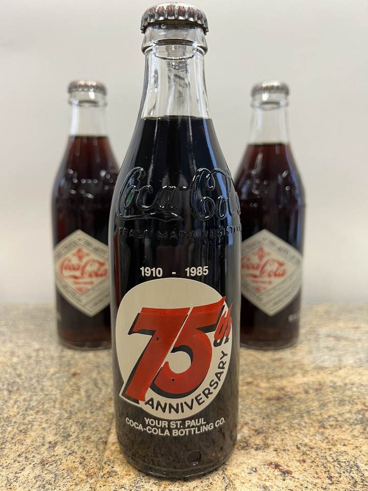 Vintage Authentic 75th Anniversary 1984 Coca-Cola Bottle Rare Unopened ...