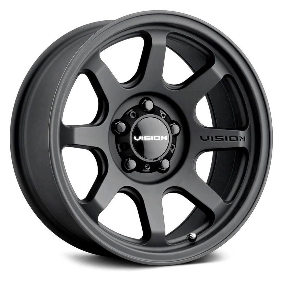 (Set-4) Vision Flow 17X9 6x139.7/6x5.5 20mm Satin Black Wheels Rims 17 ...