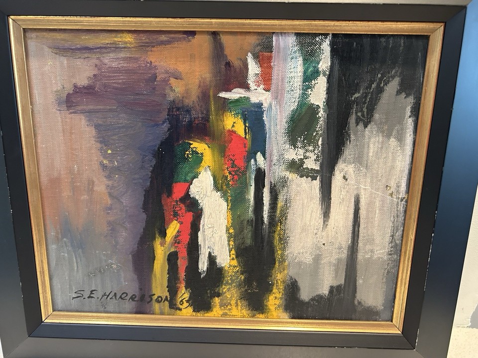 Mid Centruy Modern Abstract Painting by S.E. Harrison 1963 | eBay