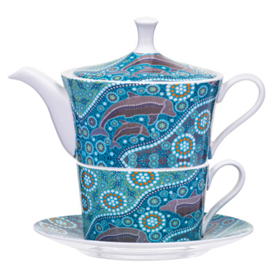 Ashdene Maarakool Art Dolphins Dreaming 350ml Teapot Tea For One w ...