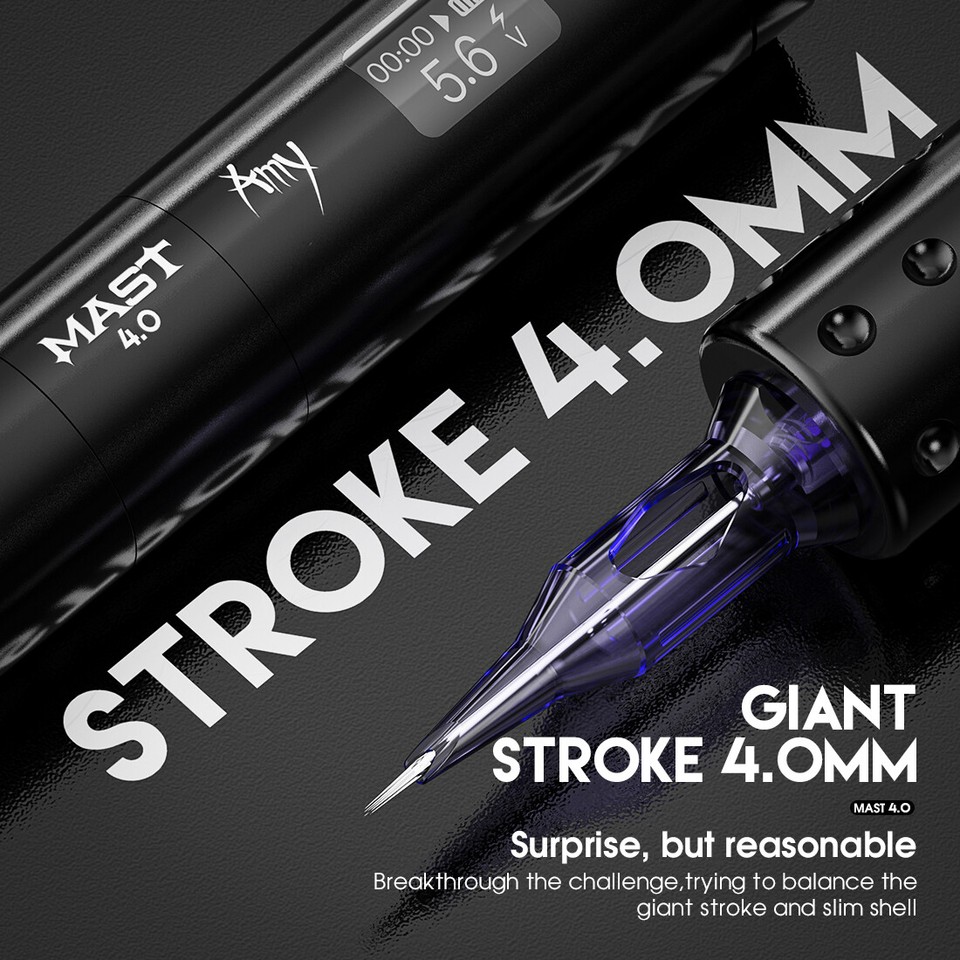 Mast Amy 4.0mm Stroke Direct Drive Wireless Rotary Tattoo Machine Pen ...