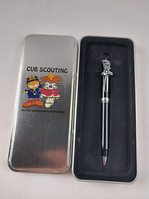 CUB SCOUTING TIN WITH GARFIELD PEN Never Have Enough Fun 1999 BSA CUB ...