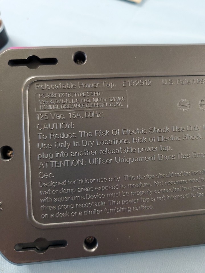 GE Heavy Duty Relocatable Power Taps 8 Outlet Power Strip PHONE / CABLE ...