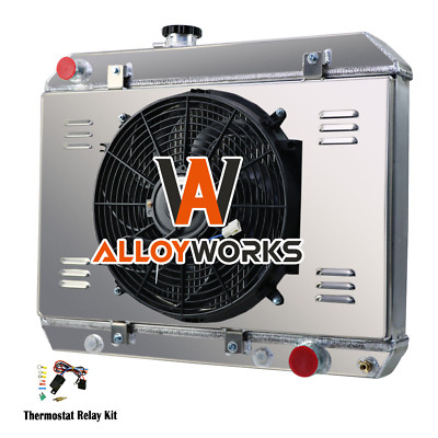 4 Row Aluminum Radiator Shroud Fan for 1964-1967 Pontiac GTO LeMans ...